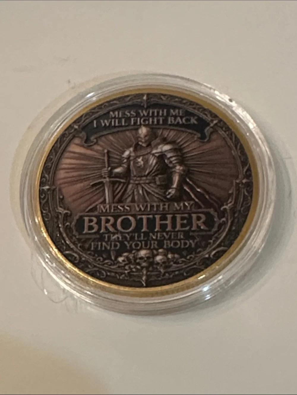 Accessories | Bronze Tone Mess With My Brother Challenge Coin | Poshmark